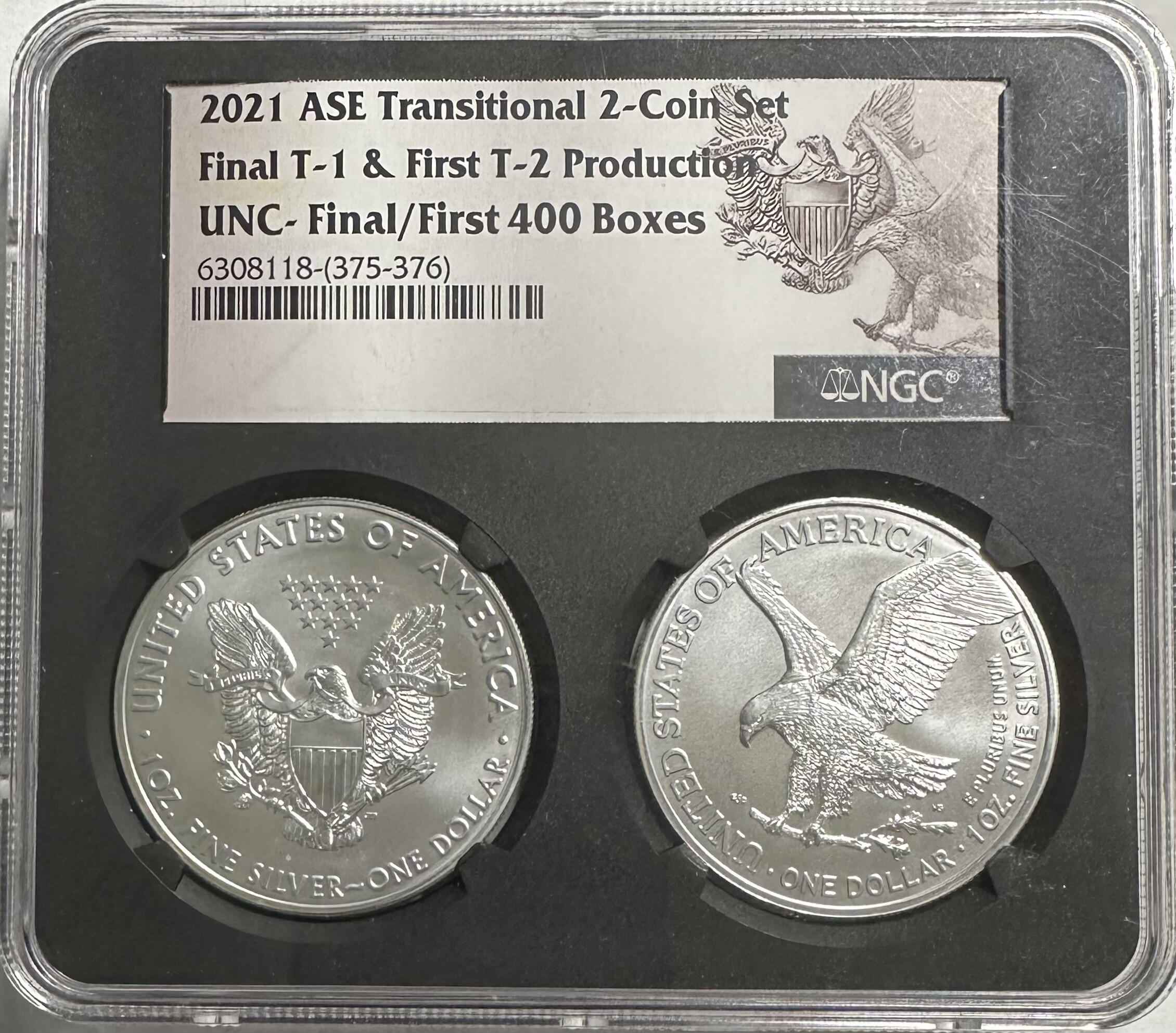 >2021 American Silver Eagle Set - NGC Verified Final T-1 & First T-2 ...