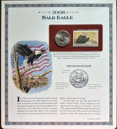- 2008-S U.S. Bald Eagle Commemorative Half Dollar and Bald Eagle Stamp ...