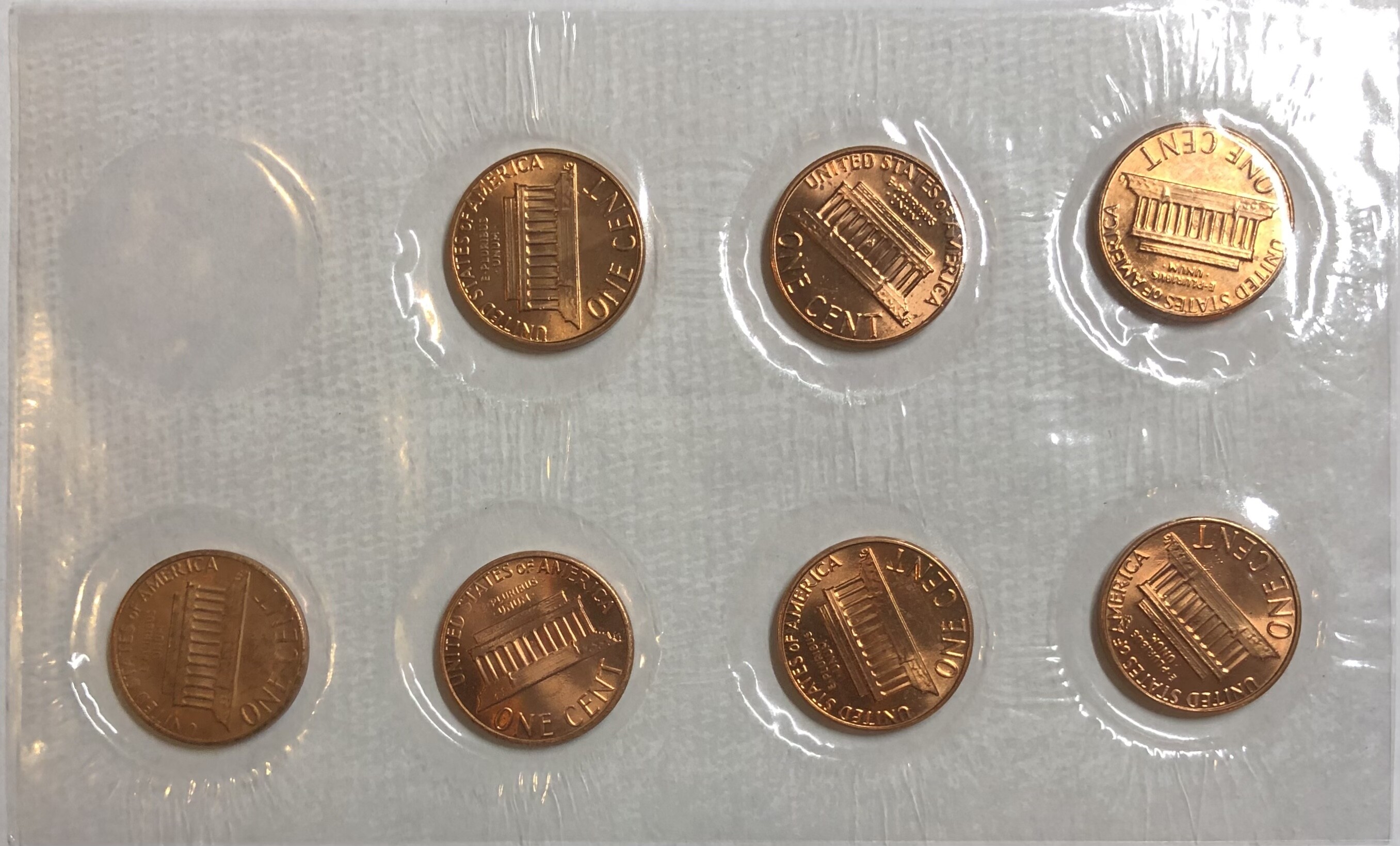 >1982 U.S. Lincoln Memorial Cents - 7 Varieties Large & Small Date ...