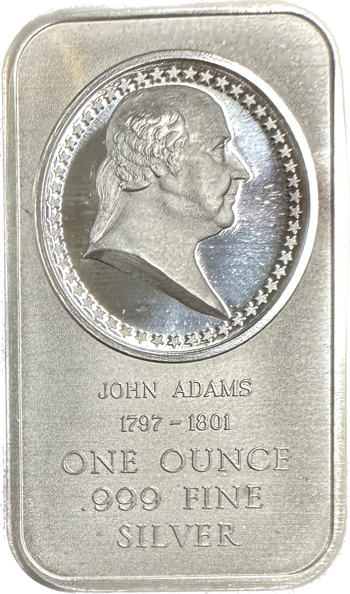 >1976 Bicentennial Madison Mint .999 1 Troy Ounce Silver John Adams ...