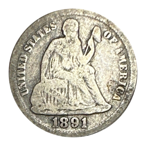 - 1891 U.S. Silver Seated Liberty Dime- Last Year of Issue | Property Room