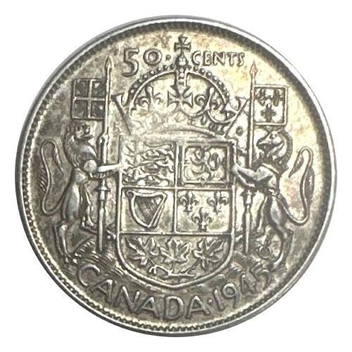 - 1945 Canada Silver 50 Cent Coin - George VI | Property Room