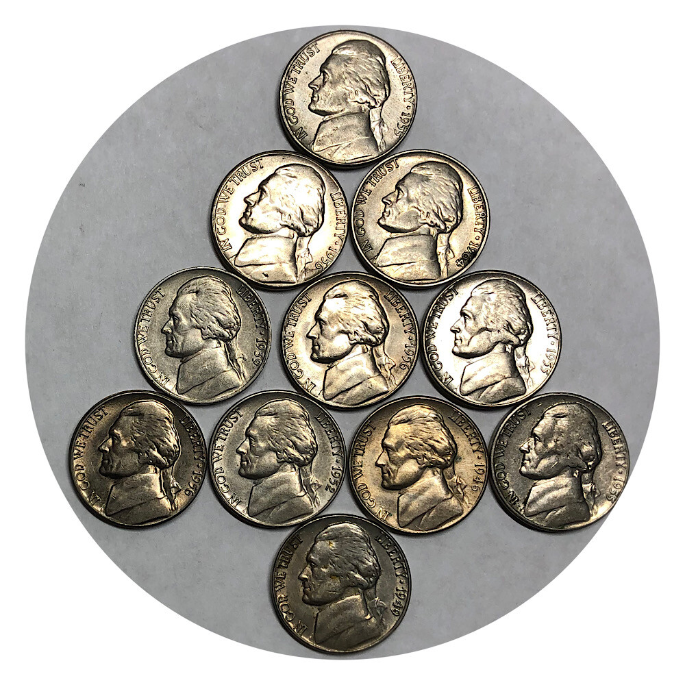 >Collection of US Jefferson Nickels 1939 - 1964 - Original Design ...