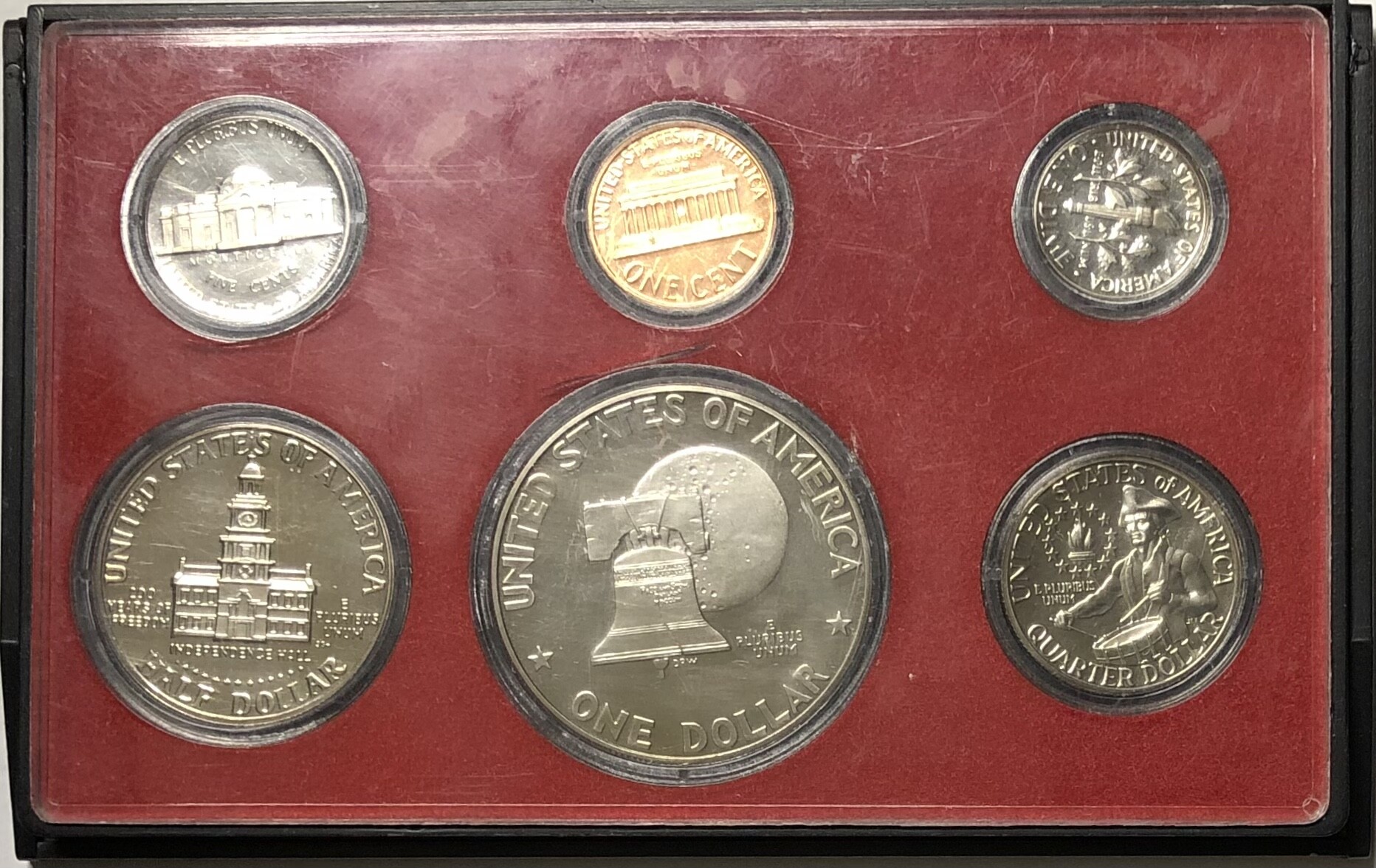 >1975-S United States Bicentennial Proof Set - 6 Coins in Holder ...