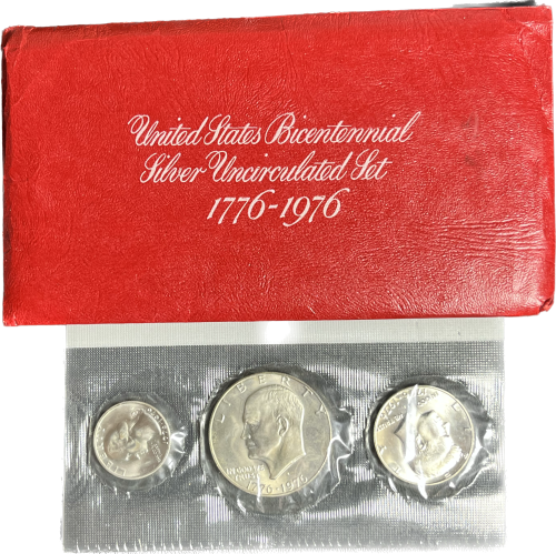 . 1976-S U.S. Silver Bicentennial Uncirculated Set - 3 Coins | Property ...