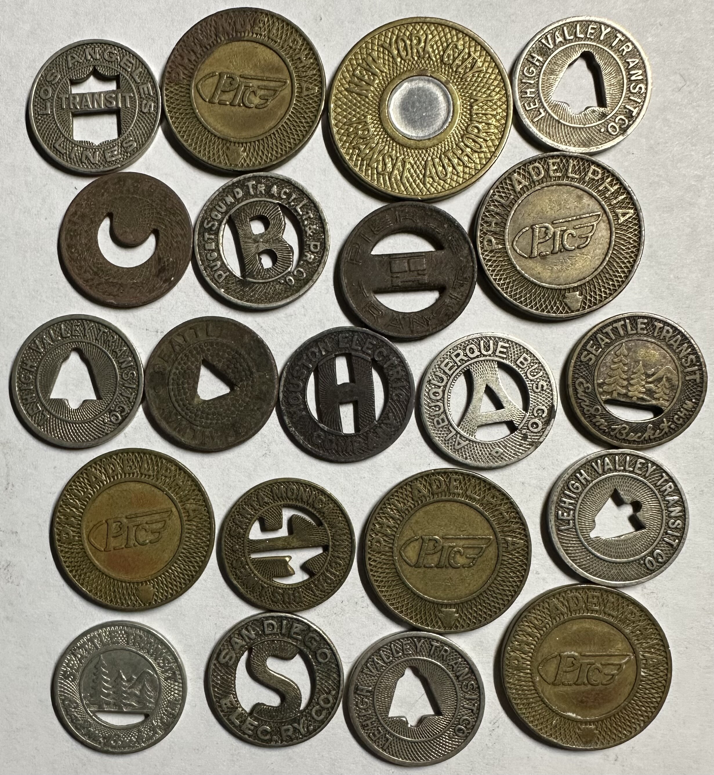 >Lot of 21 Transit Tokens - Great Collection | Property Room