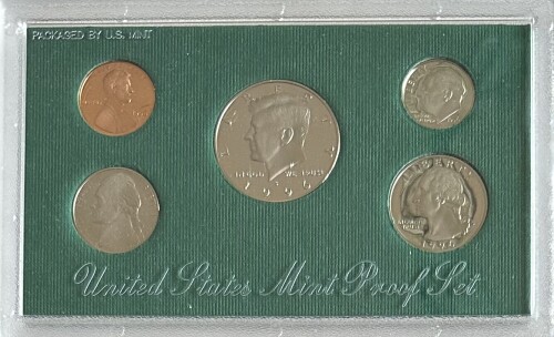 - 1986-S U.S. Mint Proof Set - Half Dollar, Quarter, Dime, Nickel ...