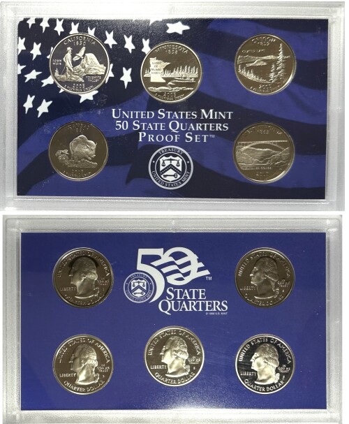- 2005-S U.S. Mint 50 State Quarters Proof Set - California, Minnesota ...