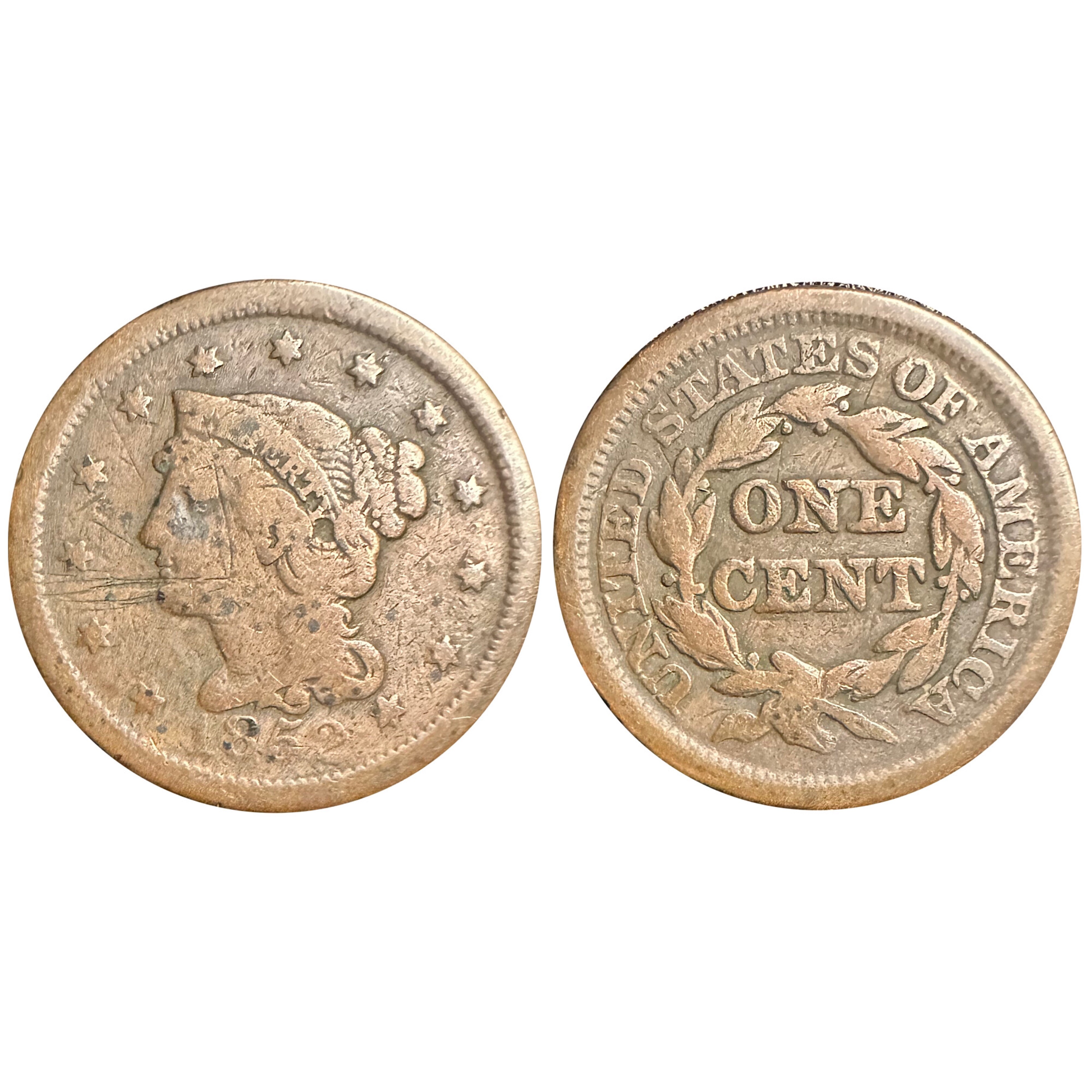 >1852 U.S. Classic Braided Hair One Large Cent | Property Room
