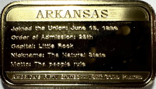 - America's 50 States - Arkansas - The Natural State - 18k Gold Plated ...