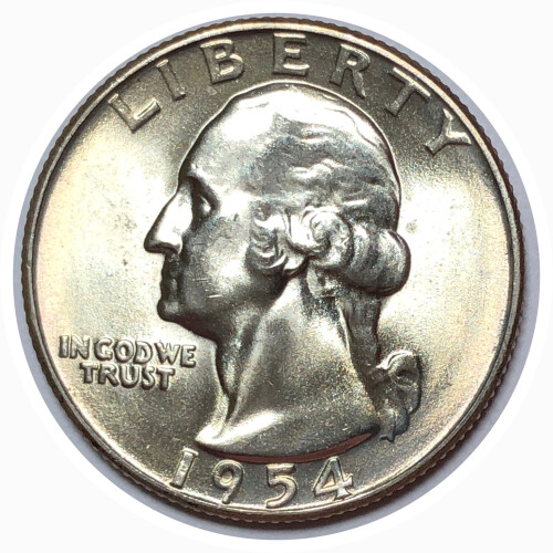 1954-S U.S. Silver Washington Quarter - Loads of Luster Proof Like and ...