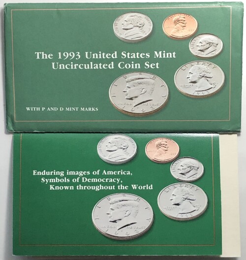 *1993 (P&D) United States Mint Uncirculated Set - 10 Coins & 2 Mint ...