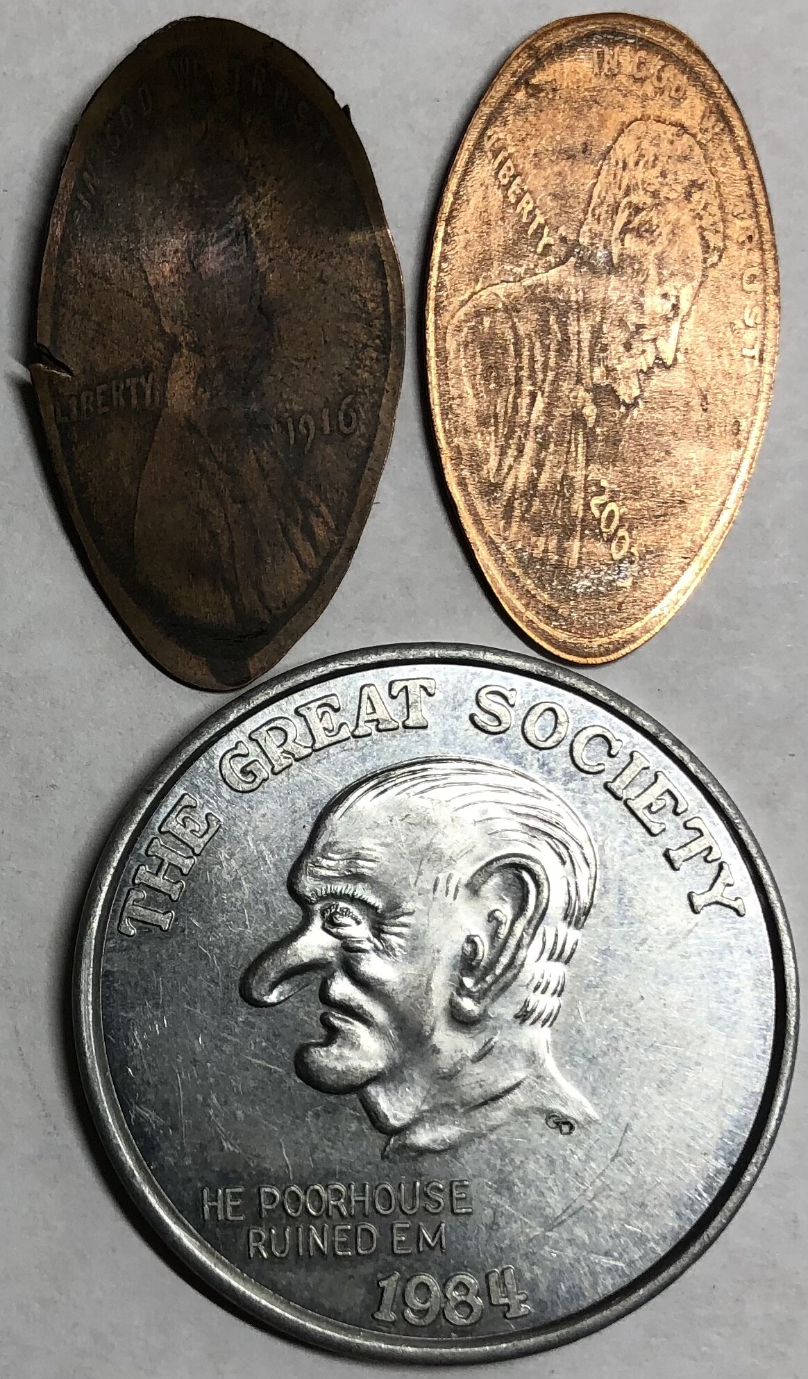 >Collection of Fun Tokens - 2 Elongated Pressed Pennies and Tyranny ...