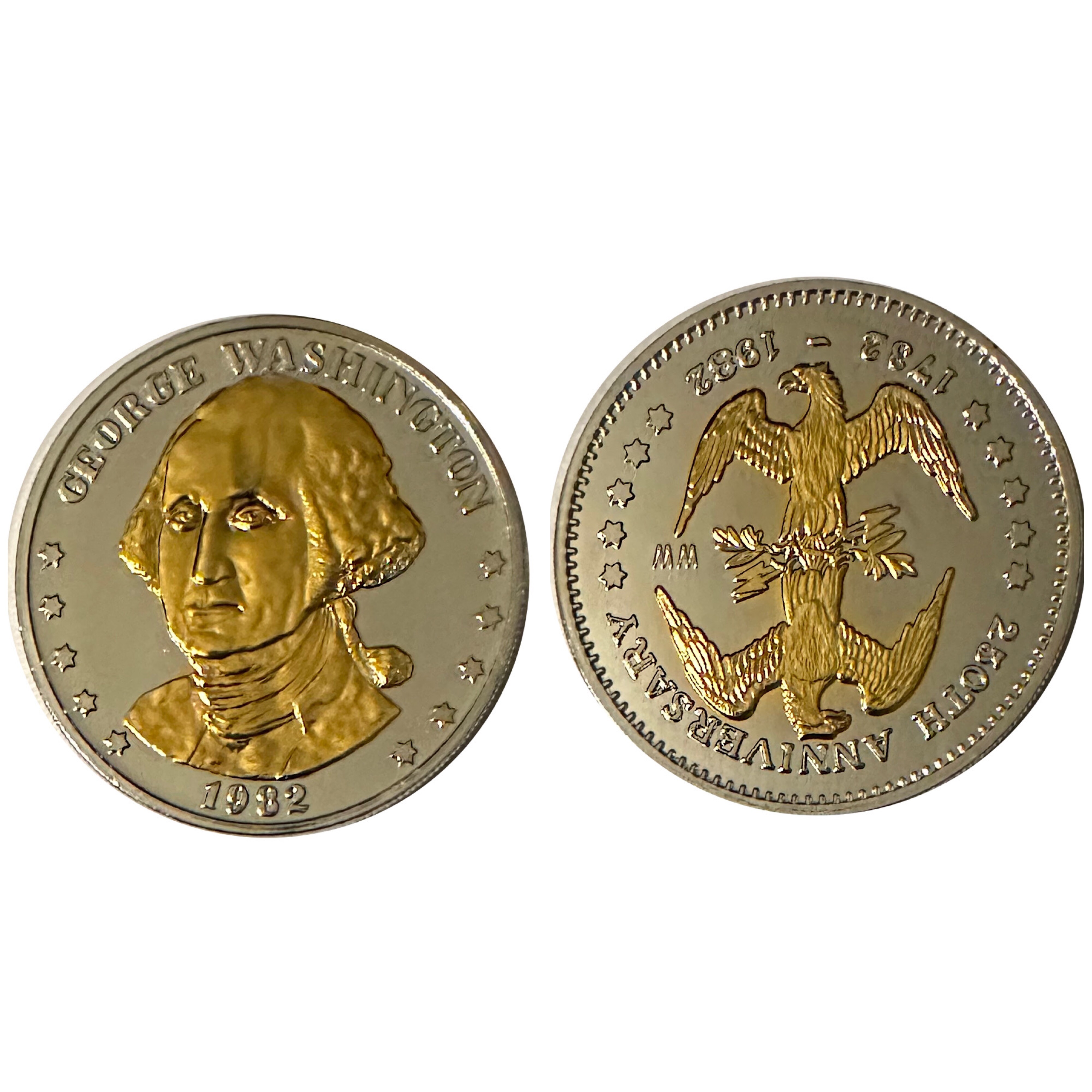 >1982 Washington and Roosevelt "Double Eagle" Coins Layered in .999 ...