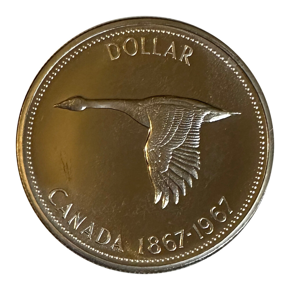 >1867-1967 Canada Silver Brilliant Uncirculated One Dollar Goose Coin ...