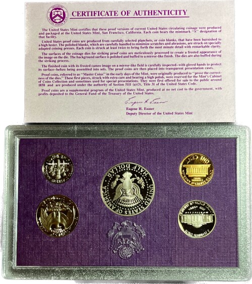 . 1992-S U.S. Proof Set - 5 Coins in Original Mint Packaging with COA ...
