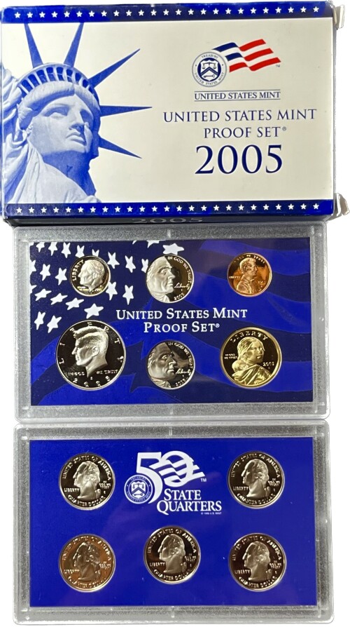 * 2005-S U.S. Mint Proof Set - 11 Coins in Original Mint Packaging ...