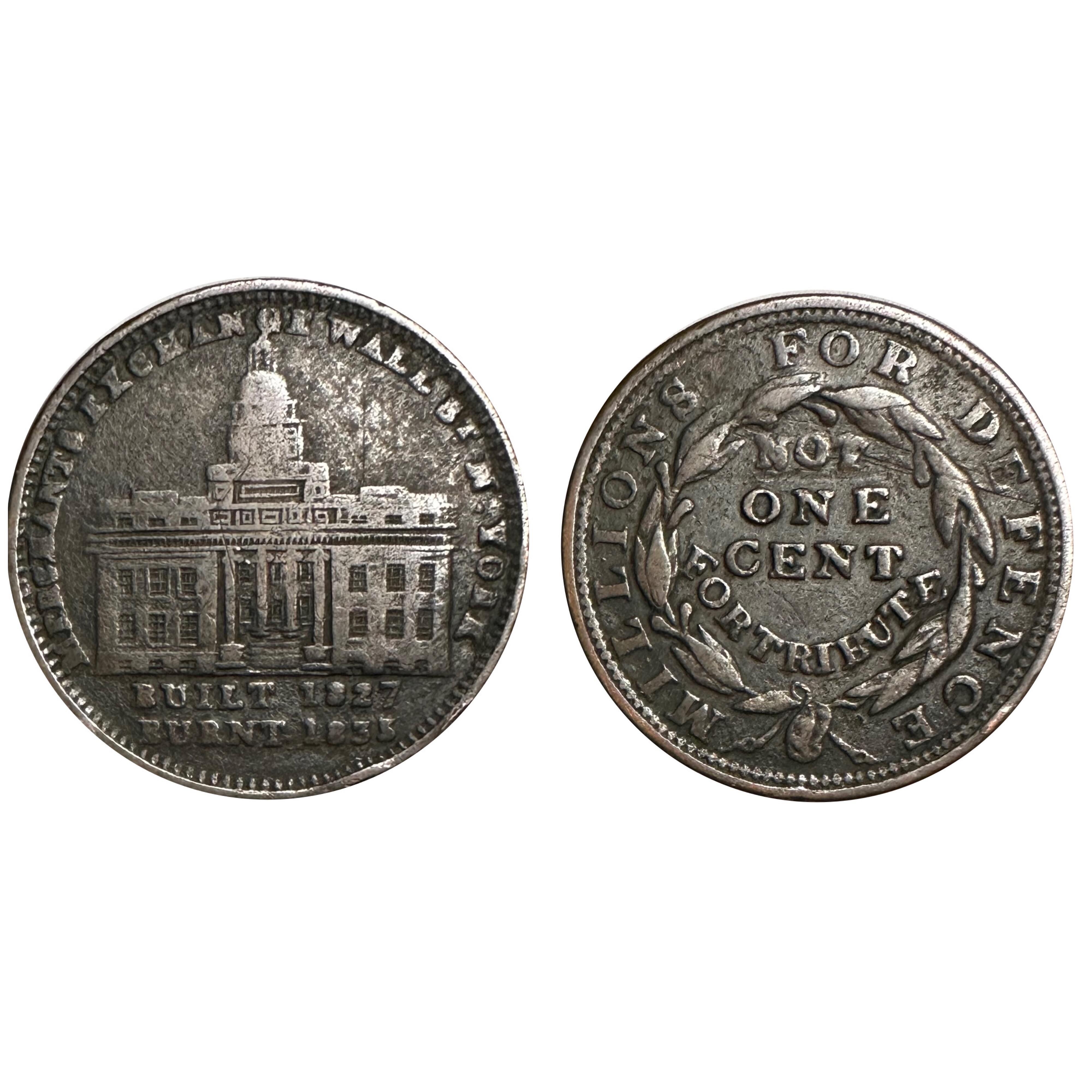 >1837 Hard Times Token - Merchants Exchange Wall St., New York - Not ...