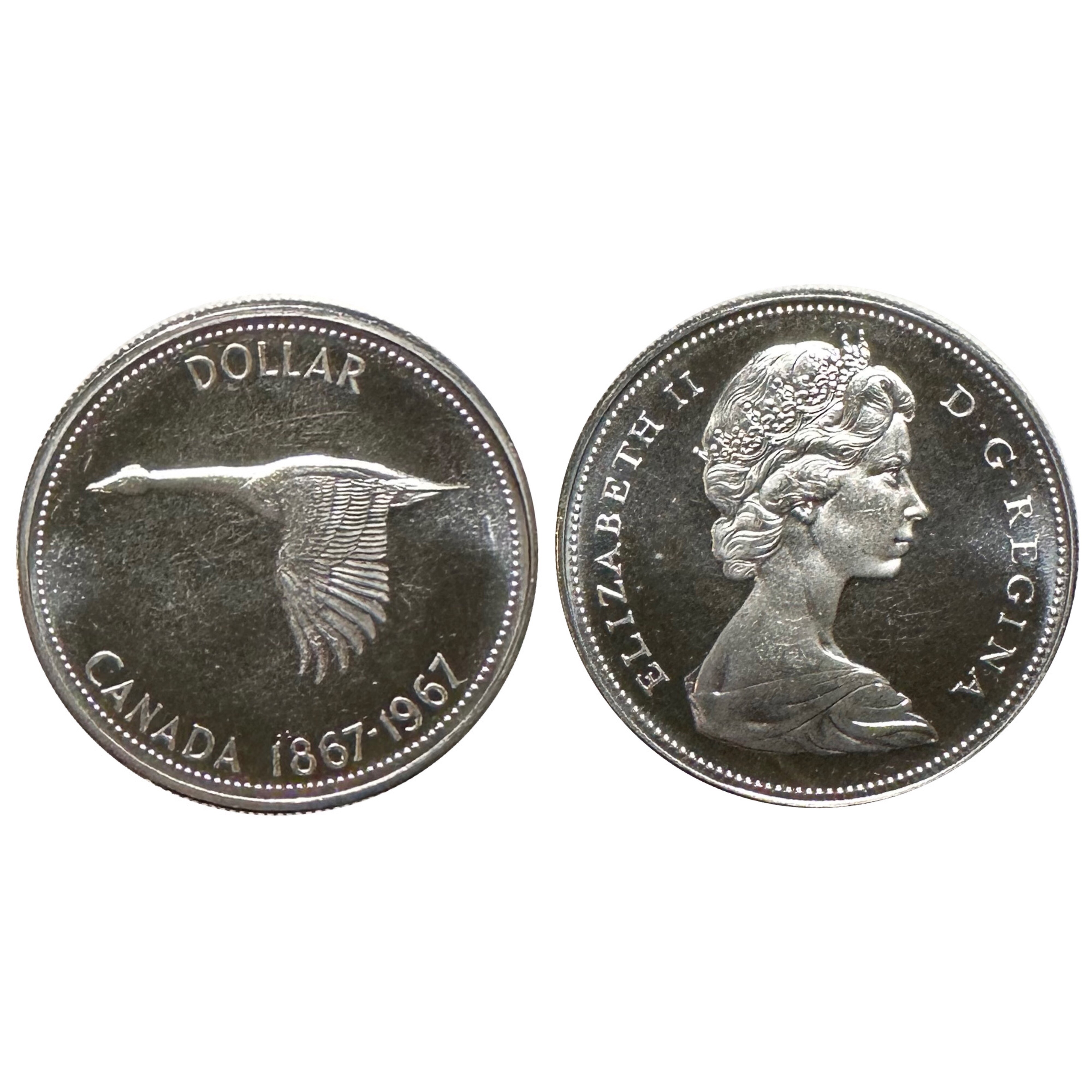>1867-1967 Canada Silver Brilliant Uncirculated One Dollar Goose Coin ...