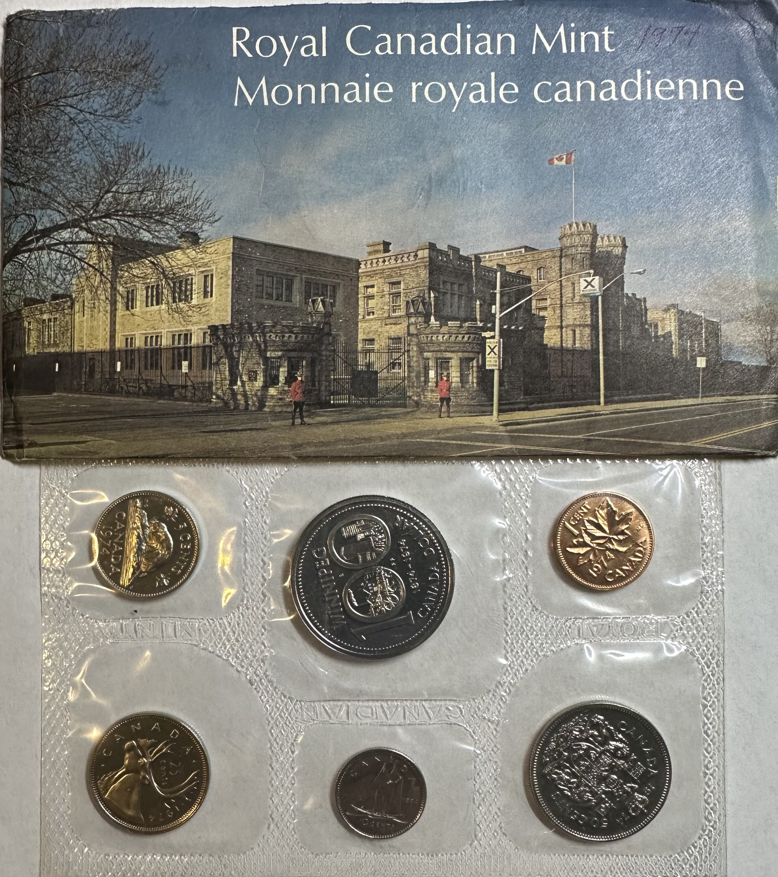 >1974 Royal Canadian Mint 100th Anniversary Coin Set - 6 Uncirculated Coins in Original Canada ...