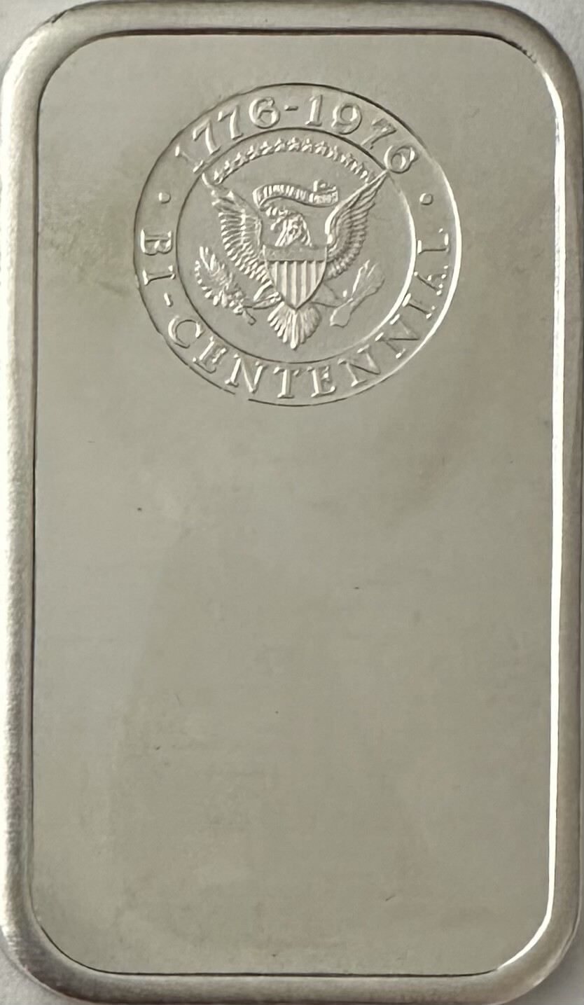 >1976 Bicentennial .999 Silver One Troy Oz. Bar - Thomas Jefferson ...