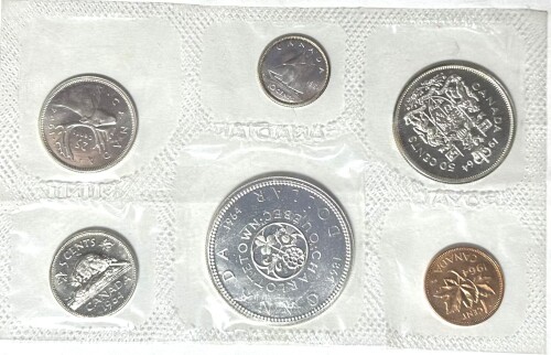 - 1964 Canada 6-Coin Silver (1.11 ASW) Uncirculated Set - Original Mint ...