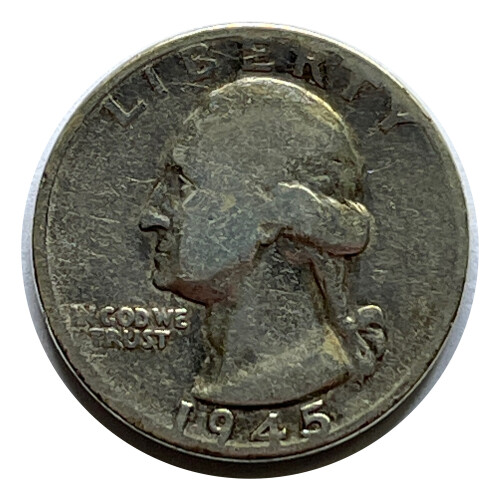 1945 U.S. Silver Washington Quarter - Nice Luster & Detail | Property Room