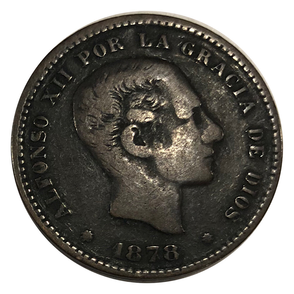 >1878 OM Spain Alfonso XII Cincos Centimos | Property Room