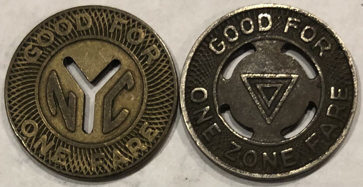 >2 Transit Tokens - New York City Transit Authority and Penn Transit ...