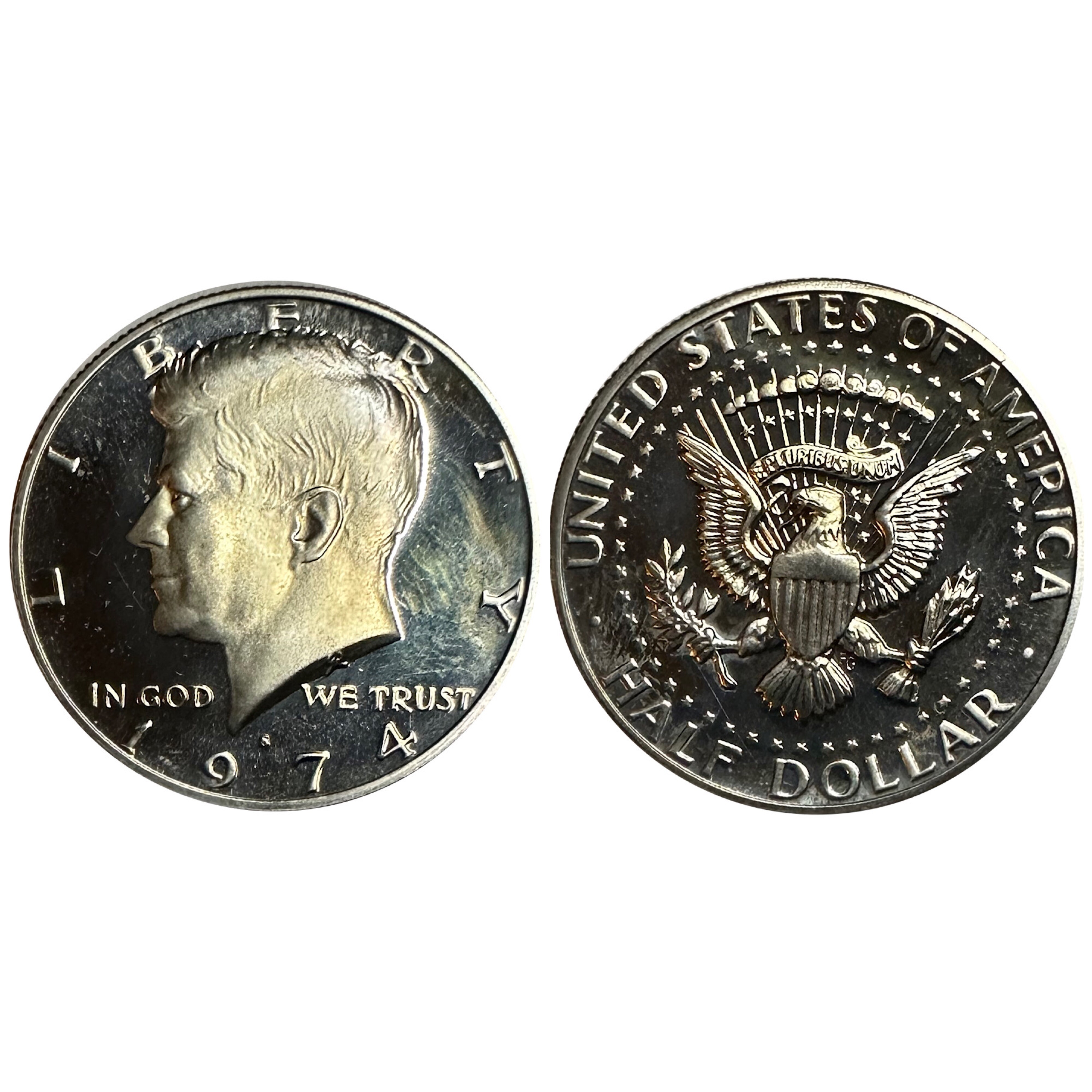 >1974-S and 1997-S U.S. Kennedy Proof Half Dollars - 2 Coins With ...