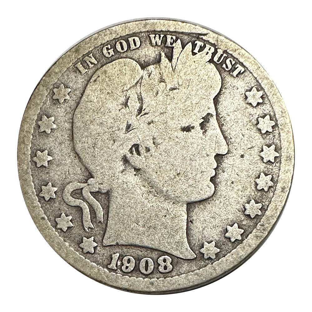 >1908-O U.S. Silver Barber Quarter | Property Room