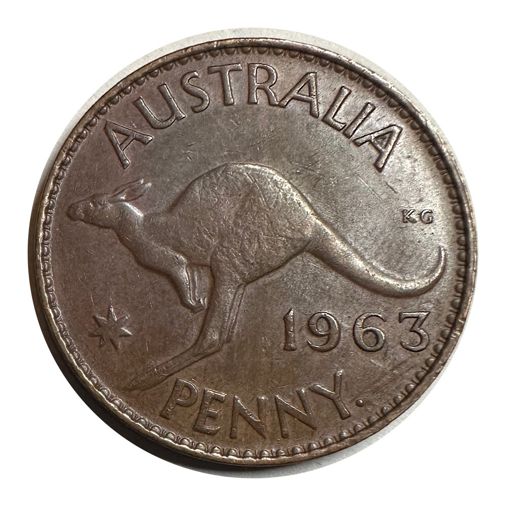 >1963 Australia Kangaroo Large One Penny - Excellent Detail and Some ...