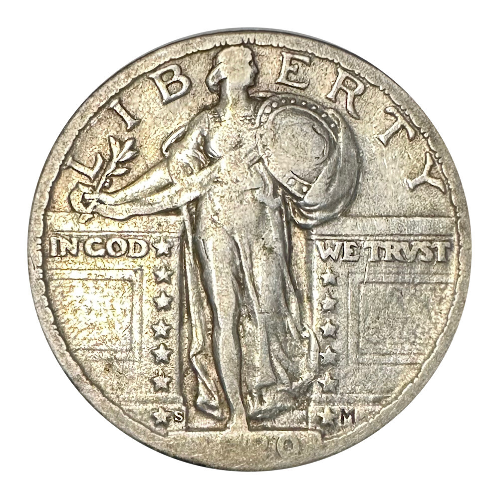 >1920-S U.S. Silver Standing Liberty Quarter - Type 2a Stars Below ...