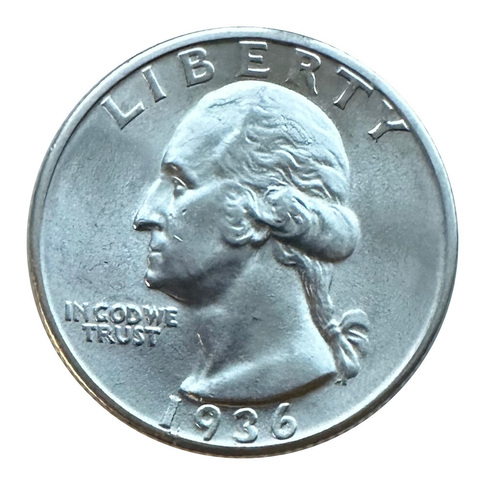 >1936 U.S. Silver Washington Quarter - Very Lustrous! | Property Room