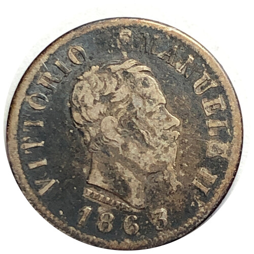 *1863-N Italy Silver 50 Centesimi Coin | Property Room