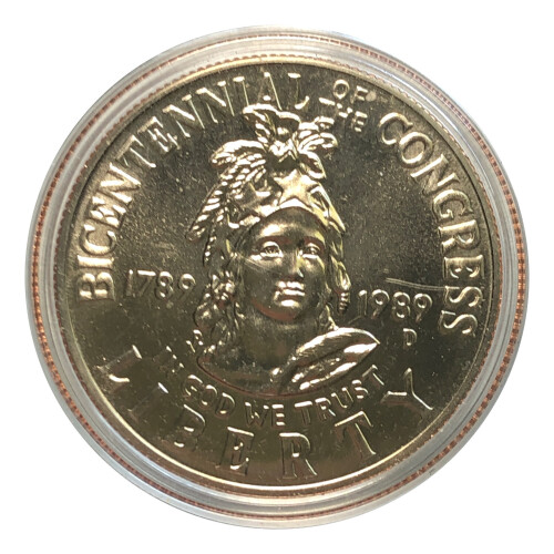 *1989-D US Bicentennial of the Congress Liberty Half Dollar Coin in ...
