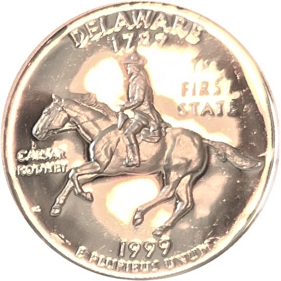 1999-S U.S. Silver Deep Cameo Delaware State Quarter (First Issued ...