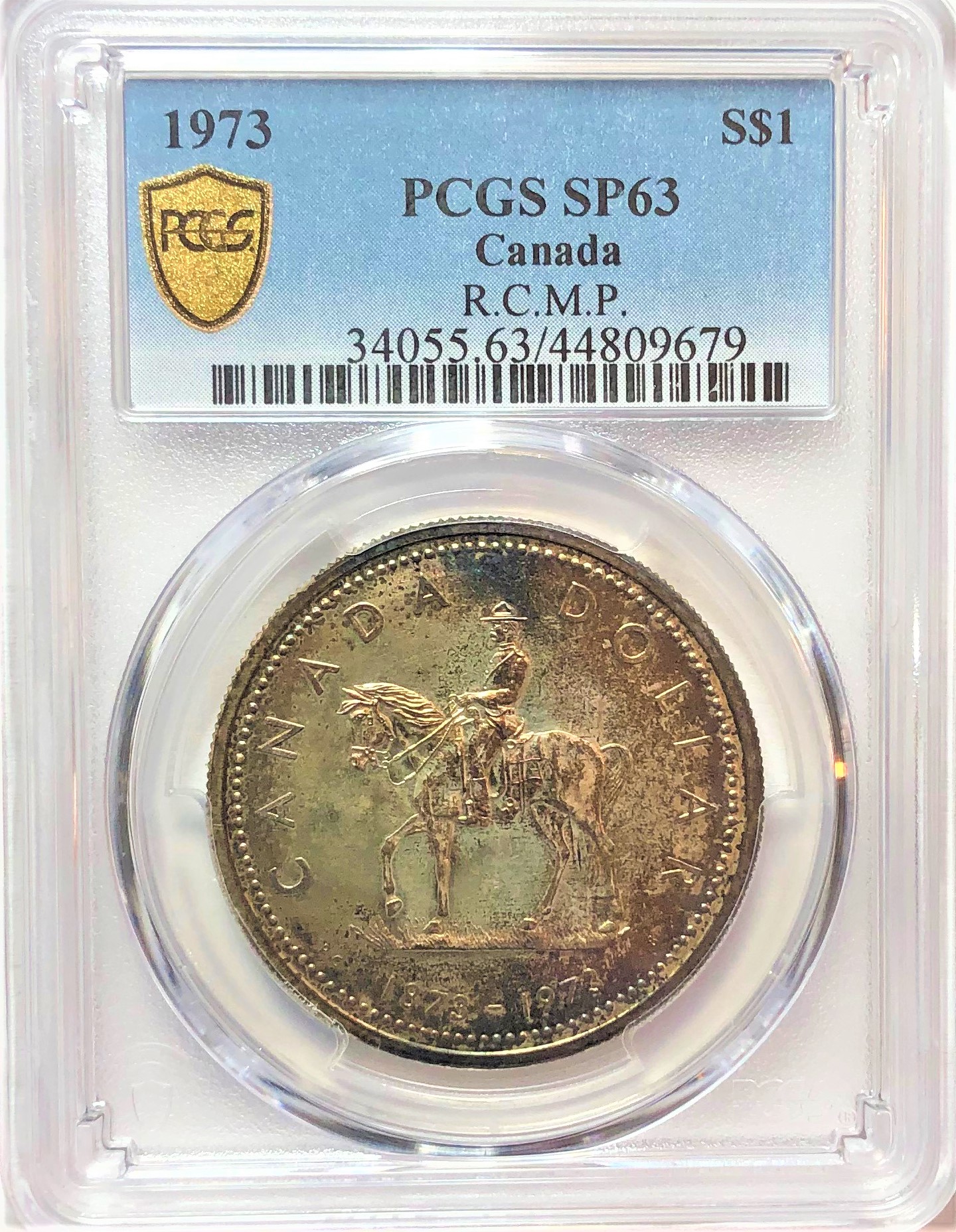 1973 Canada Silver Dollar PCGS Graded SP63 Royal Canadian Mounty ...