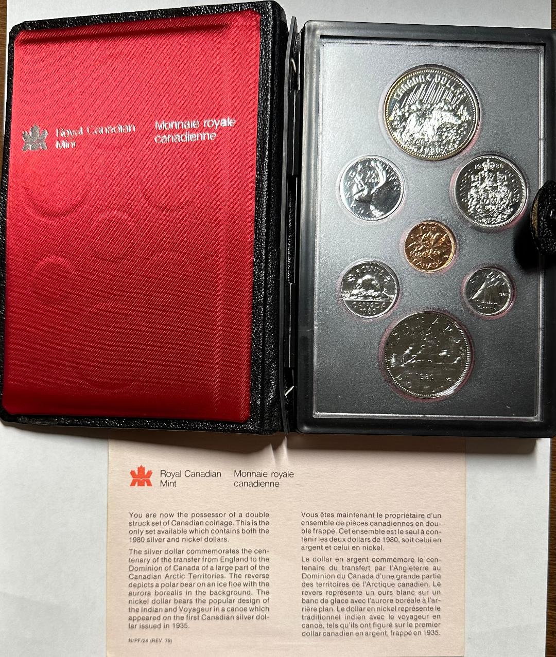 1980 Royal Canadian Mint Set - 7 Coins Including Silver Polar Bear on ...