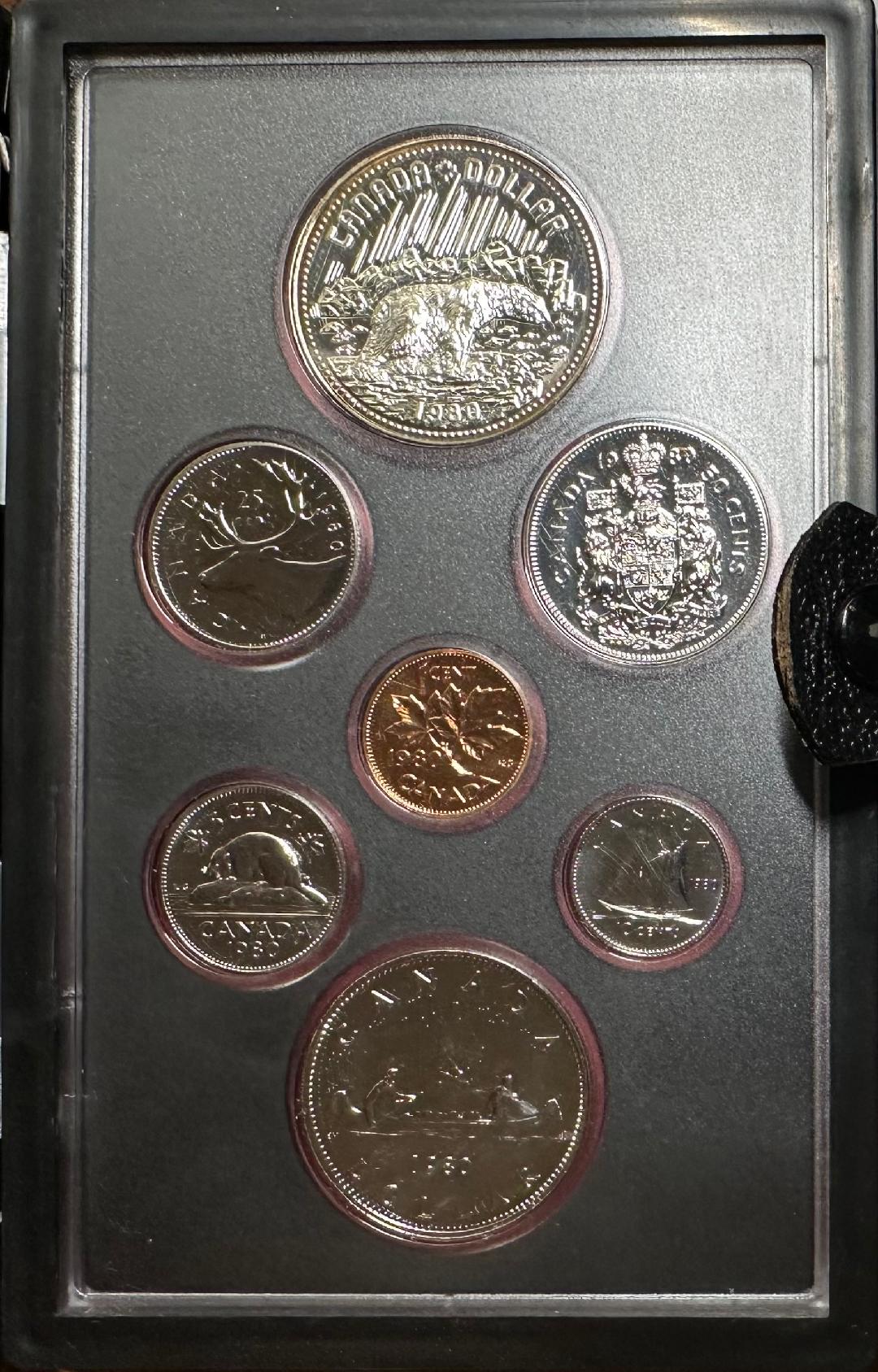 1980 Royal Canadian Mint Set - 7 Coins Including Silver Polar Bear on ...