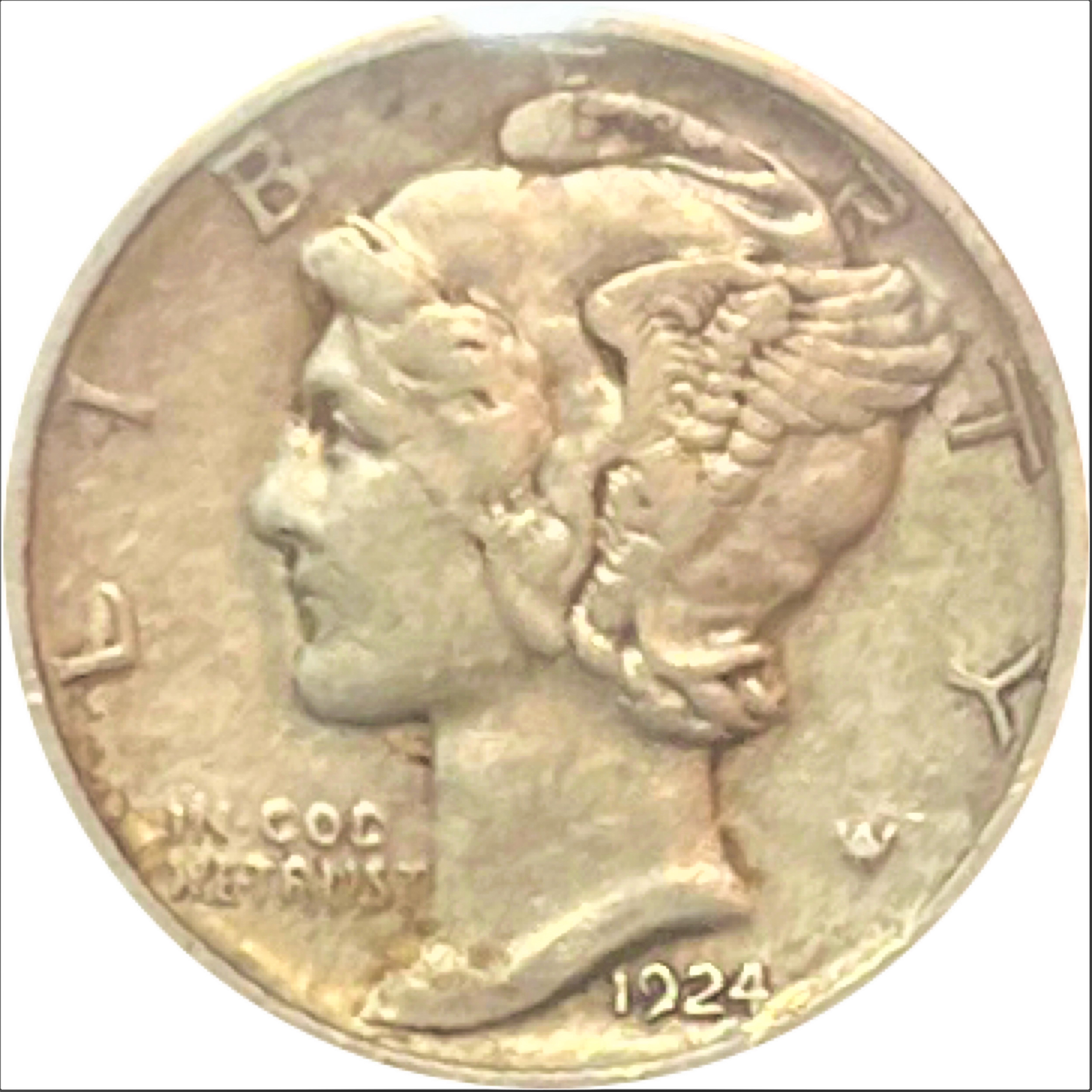 1924-S U.S. Silver Mercury Dime-Better Date Better Condition-Nice VF/XF Example | Property Room