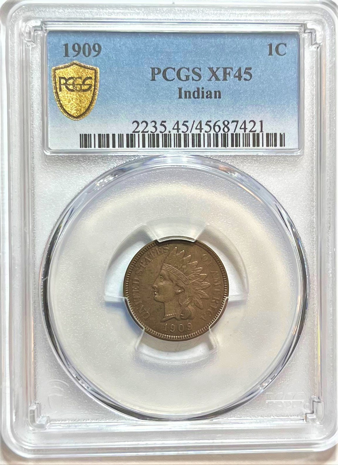 1909 U.S. PCGS Certified & Graded XF45 Indian Head Small Cent-Choice ...