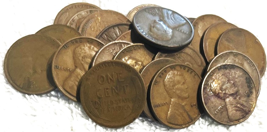 24 Count 1909-1940 Mint-Marked Examples U.S. Lincoln Wheat Cents ...