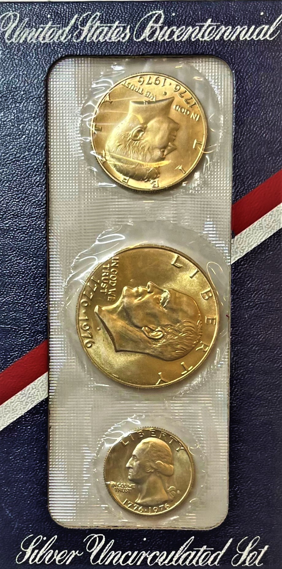 1776-1976 US Silver 3 Coin Bicentennial Uncirculated Set In Original US ...