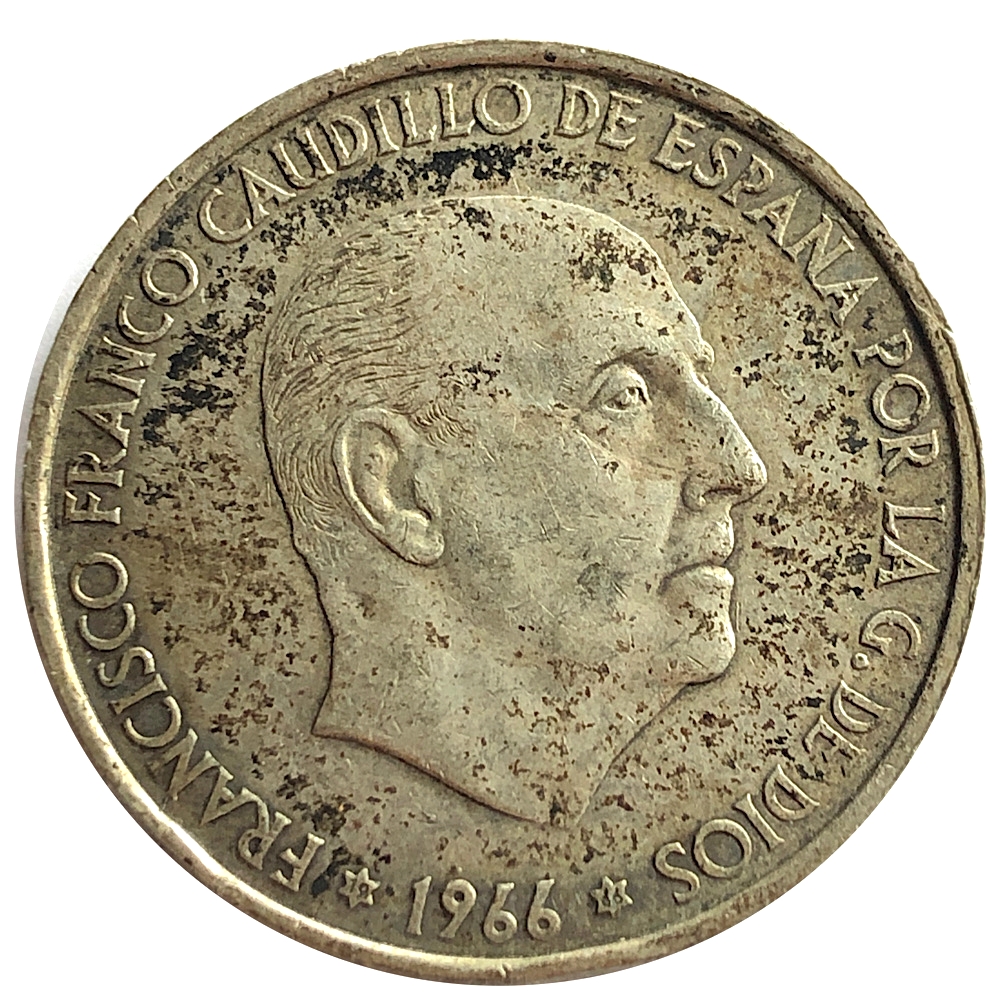 *1966 Spain Silver Francisco Franco Caudillo 100 PTAS (Pesetas) Coin ...