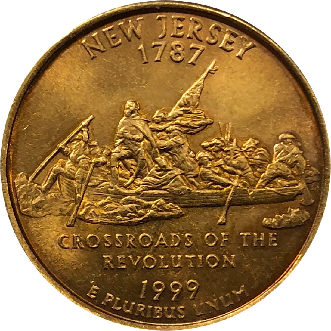 1999-D US Quarter New Jersey 24K Gold Layered Over Uncirculated ...