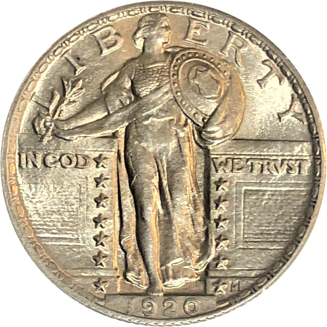 1920 US Standing Liberty Quarter Brilliant Uncirculated With Full Head ...