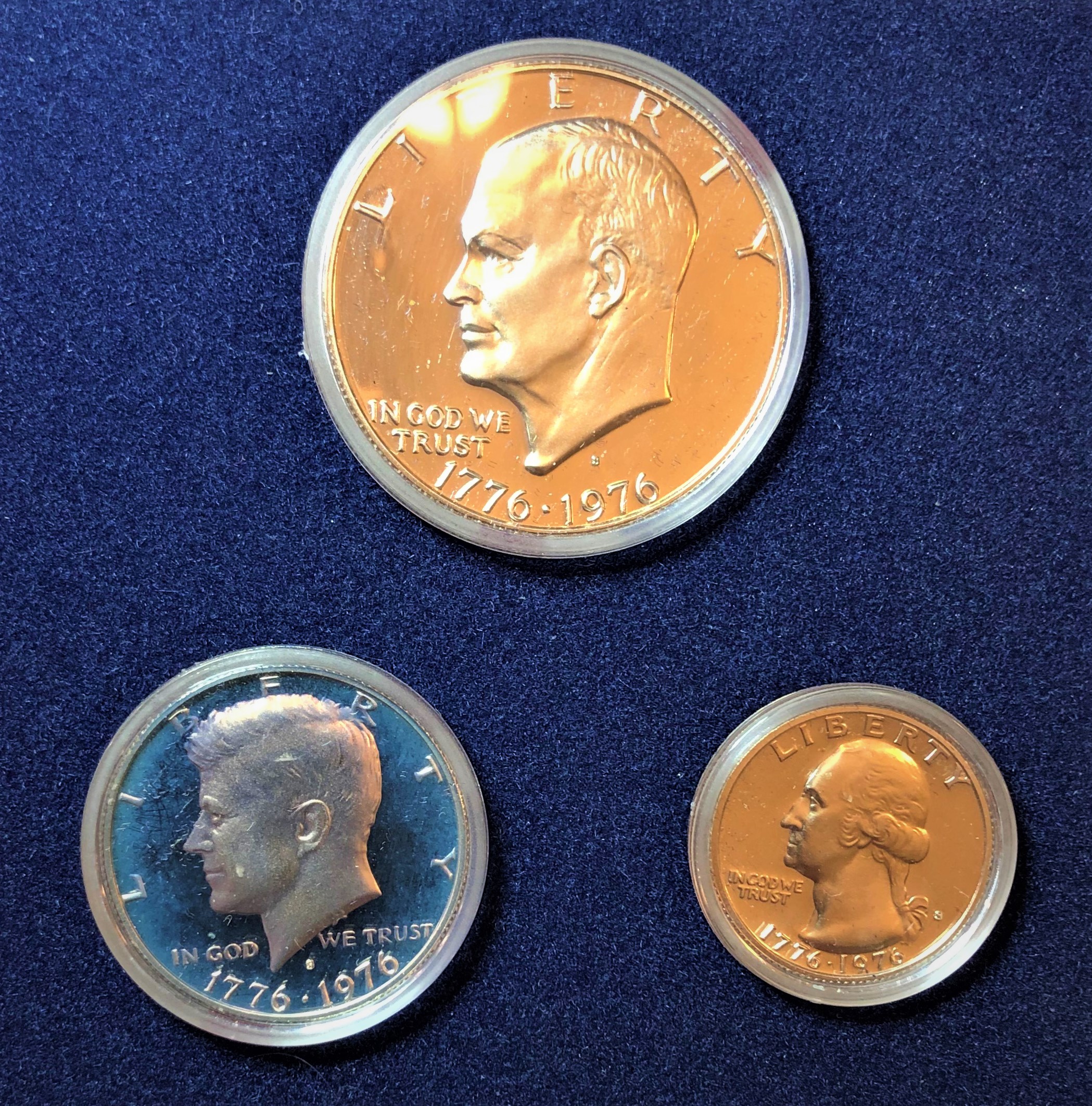 1776-1976 US Silver 3 Coin Bicentennial Proof Set In Original US Mint ...