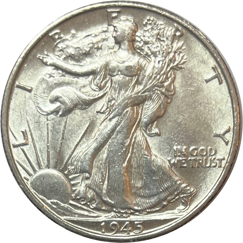 1945-S U.S. Silver Walking Liberty Half Dollar-Brilliant & Lustrous! | Property Room
