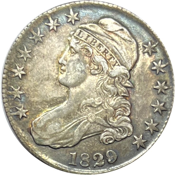 Beautifully Toned 1829 U.S. Silver Capped Bust Half Dollar-Nice Higher ...